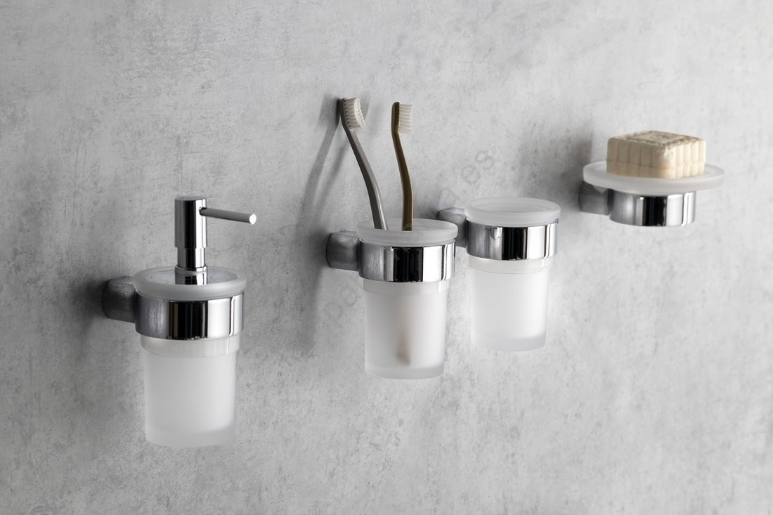 Gedy - Dispensador de jabón de pared PIRENEI 110 mm blanco leche tarros ...